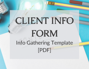Client Info Gathering Form – Excel - Advisor Transition Services