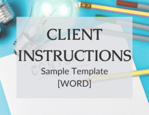 Sample Client Instructions - Advisor Transition Services