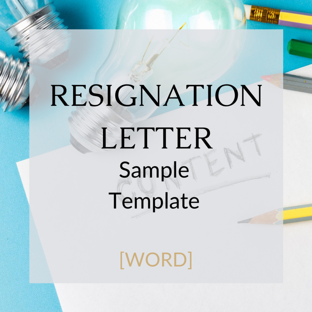 Resignation Letter Template – Advisor Transition Services
