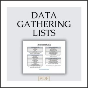 Sample Data Gathering Lists - Advisor Transition Services